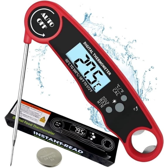 Digital Meat Thermometer with Bottle Opener - Read Temperature Folding ...