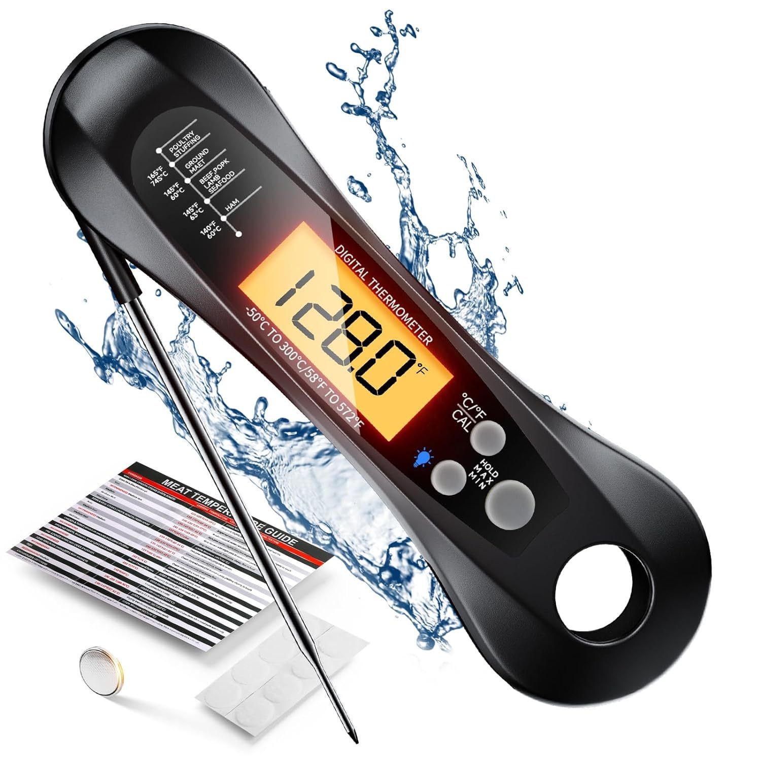 Digital Meat Thermometer for Cooking, Wireless, Instant Read ...
