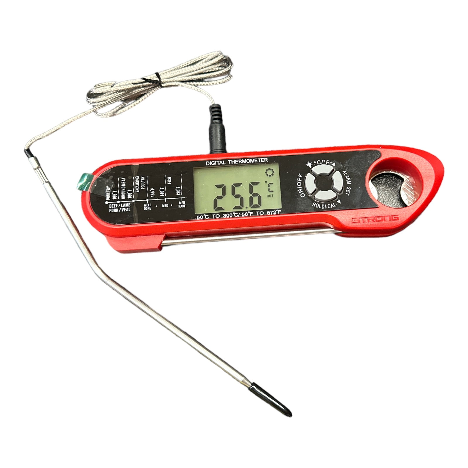 Digital Meat Thermometer Electric Probe with Backlight LCD For Instant ...