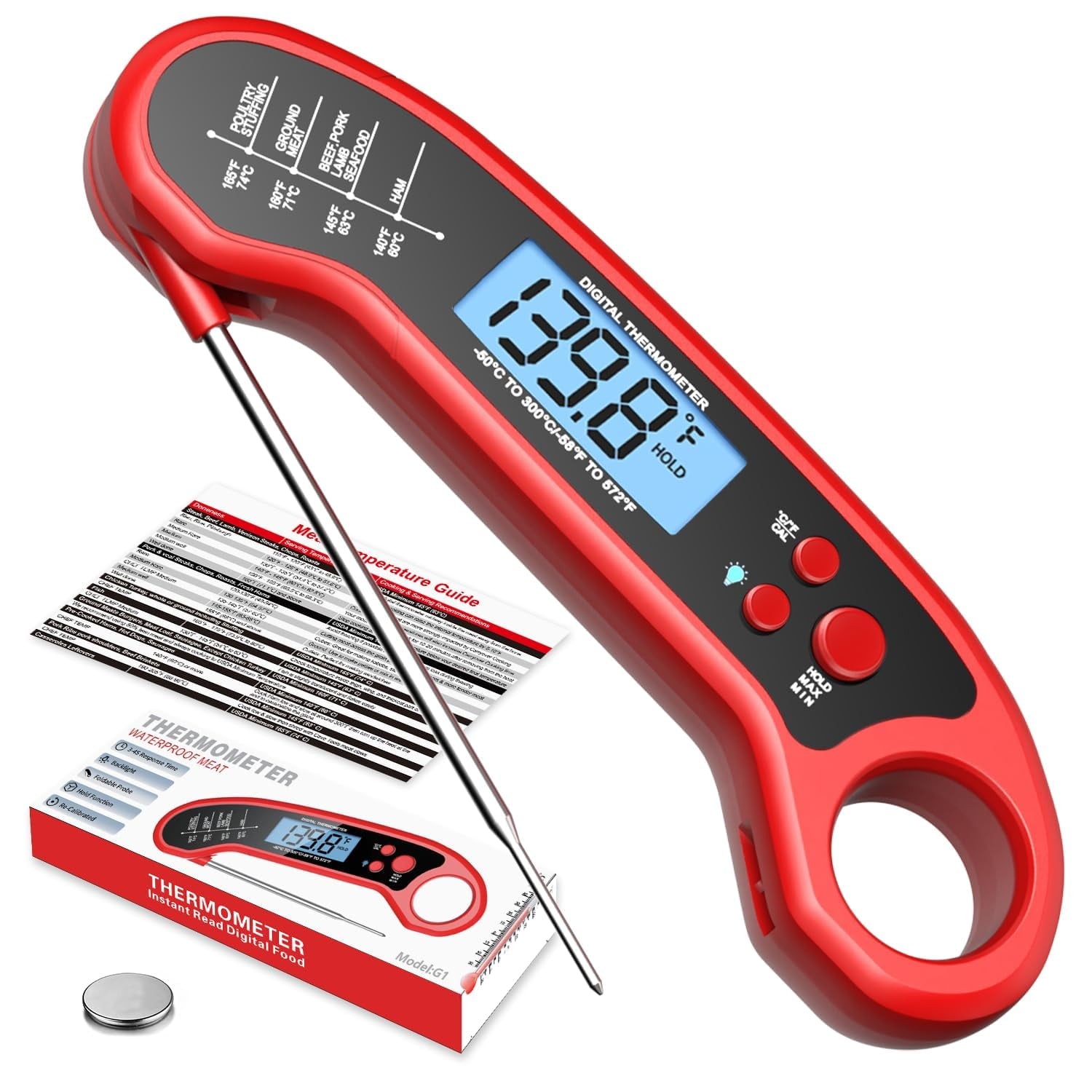 Digital Meat Thermometer, Instant Read for Grill and Cooking ...