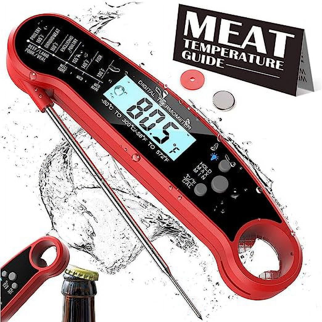 Digital Meat Thermometer with Probe, Instant Read Food Thermometer for ...