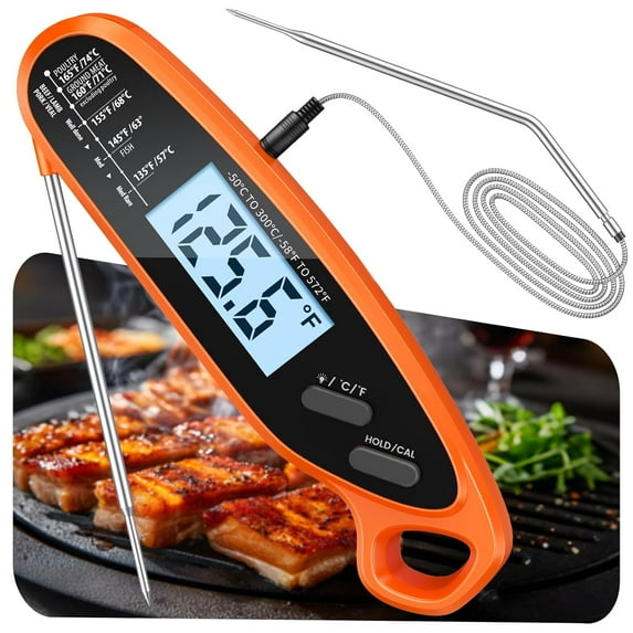 Digital Meat rmometer for Cooking with Dual Probe, Large Backlit ...