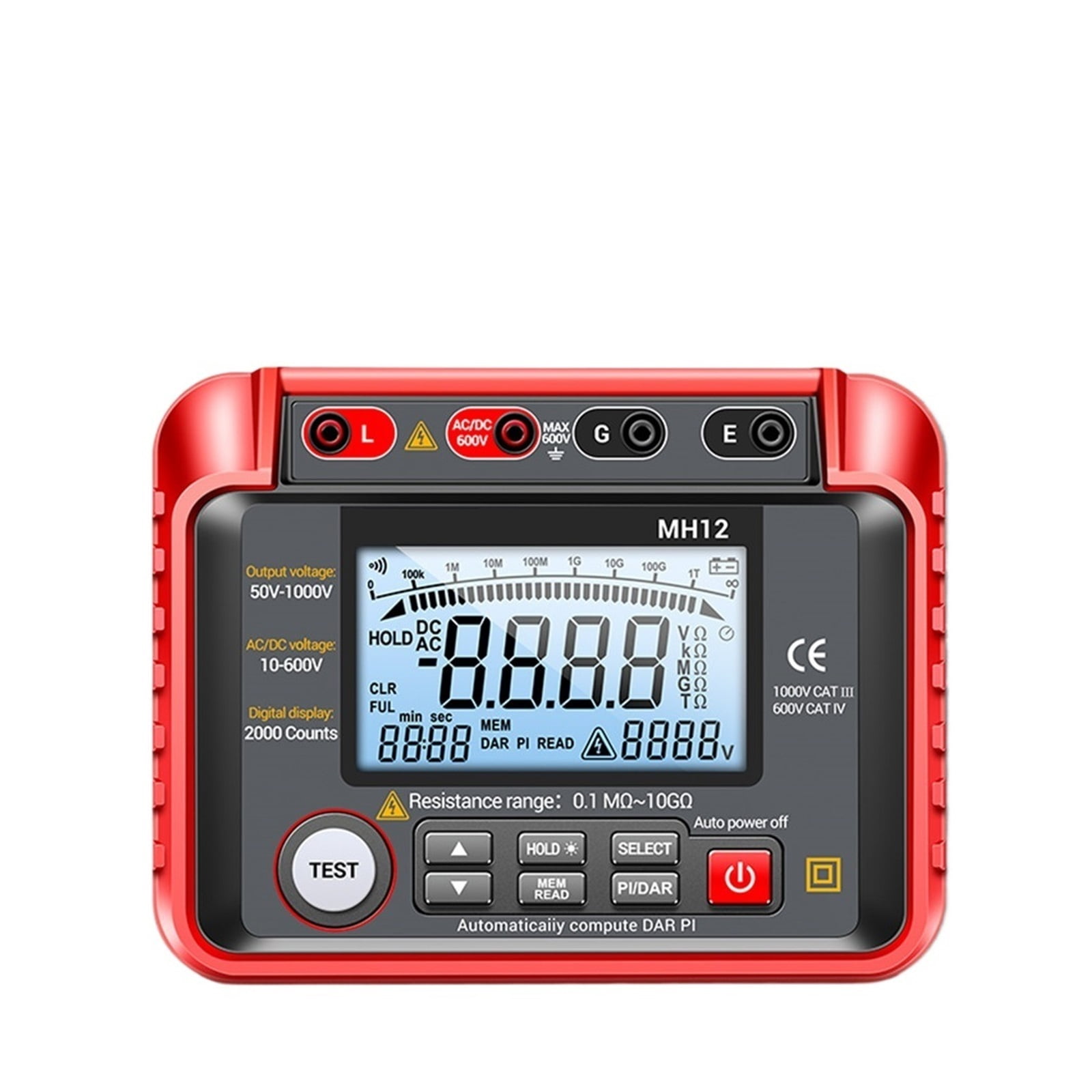 Digital Megohmmeter Meters Insulat Earth Resistance Meters Tester Cable ...