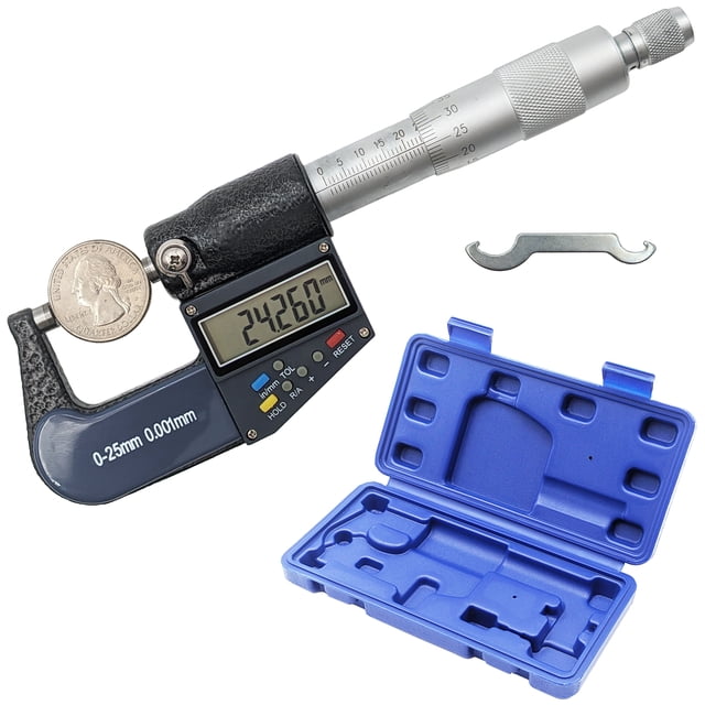 Digital Micrometer, 0-1" Range (Inches and Metric) with 6 Digit LCD ...