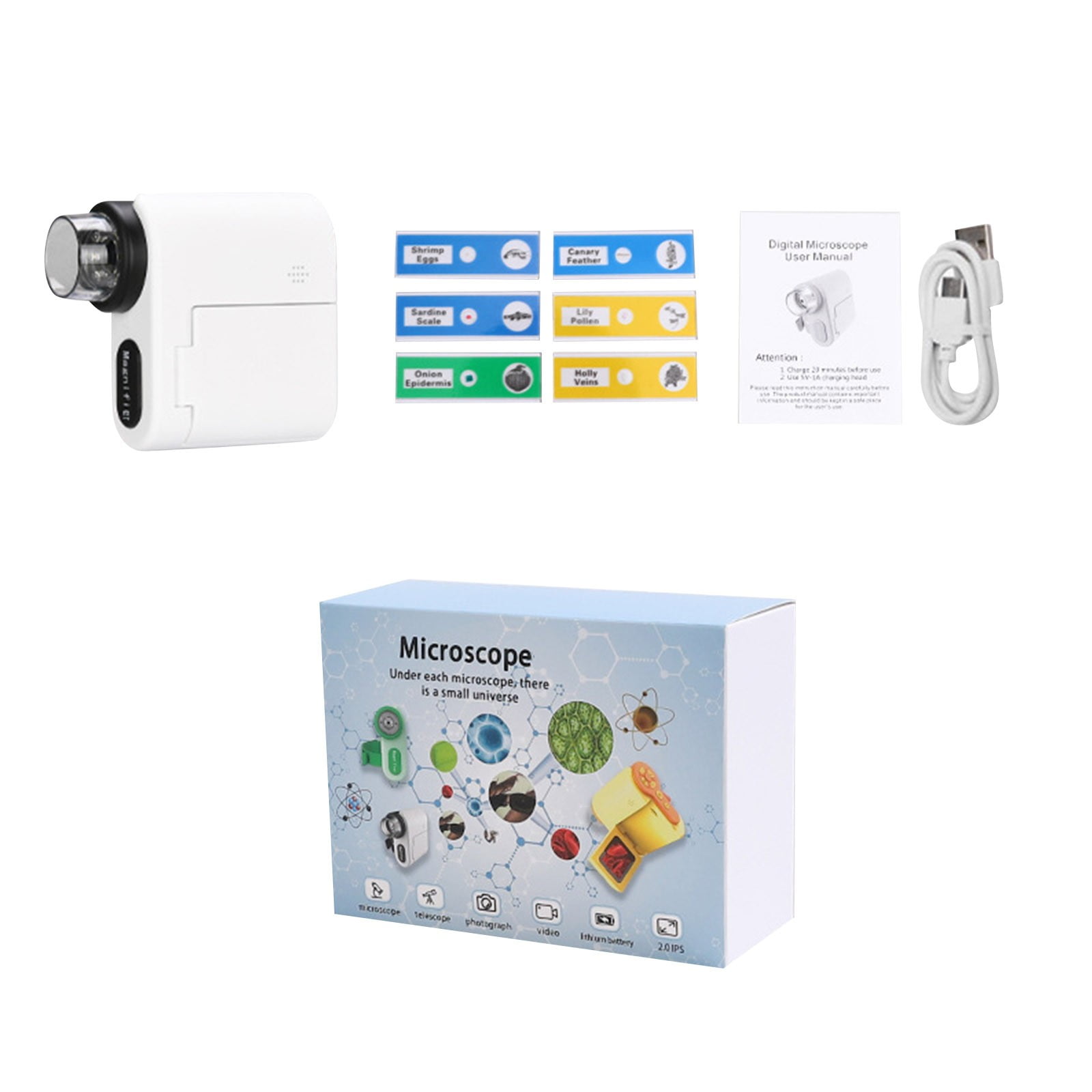 Digital Microscope - 2" Lcd Screen Microscope For Kids And Adults,1000x ...