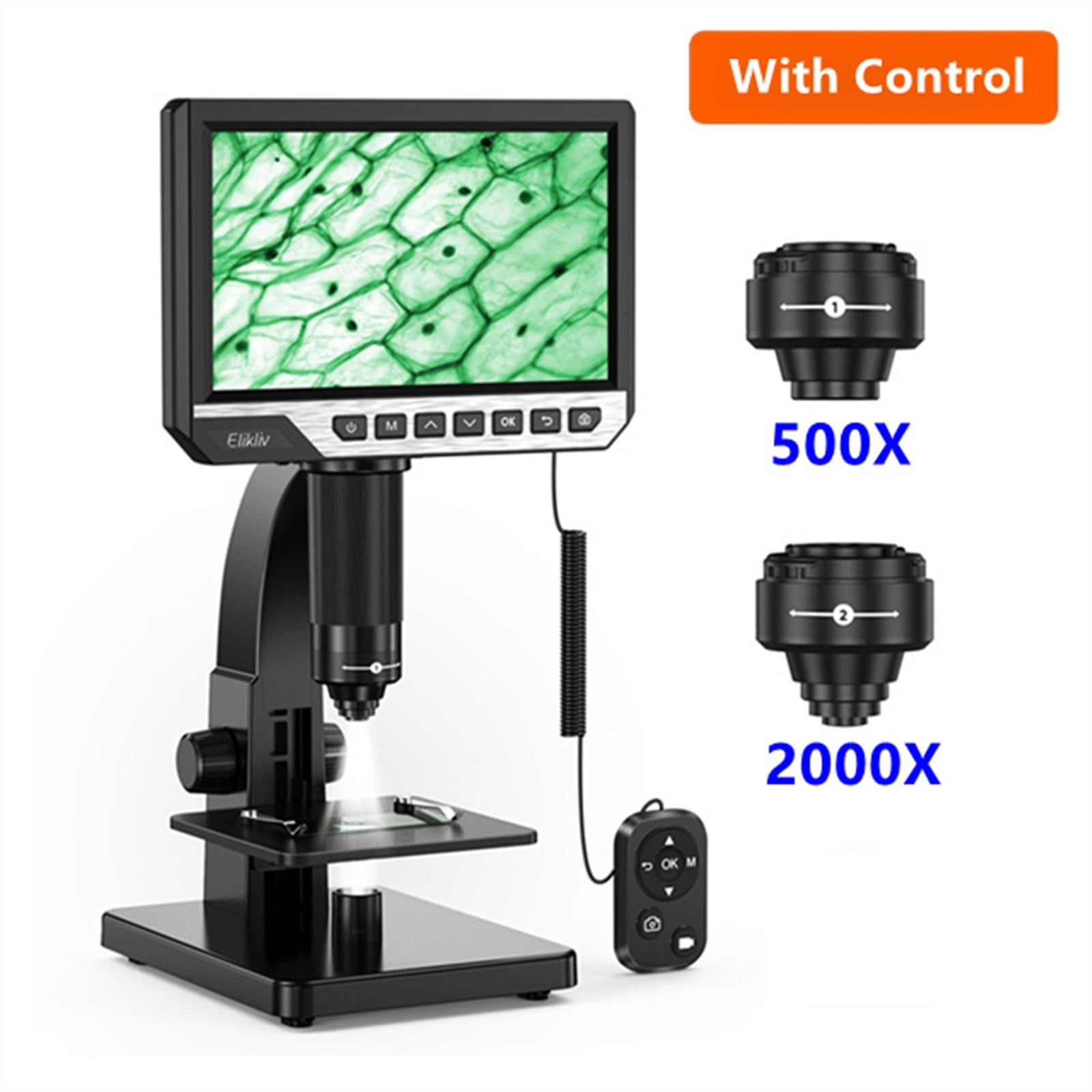 Digital Microscope 2000X 7" IPS 12MP 1080P Lab Biological Microscope ...