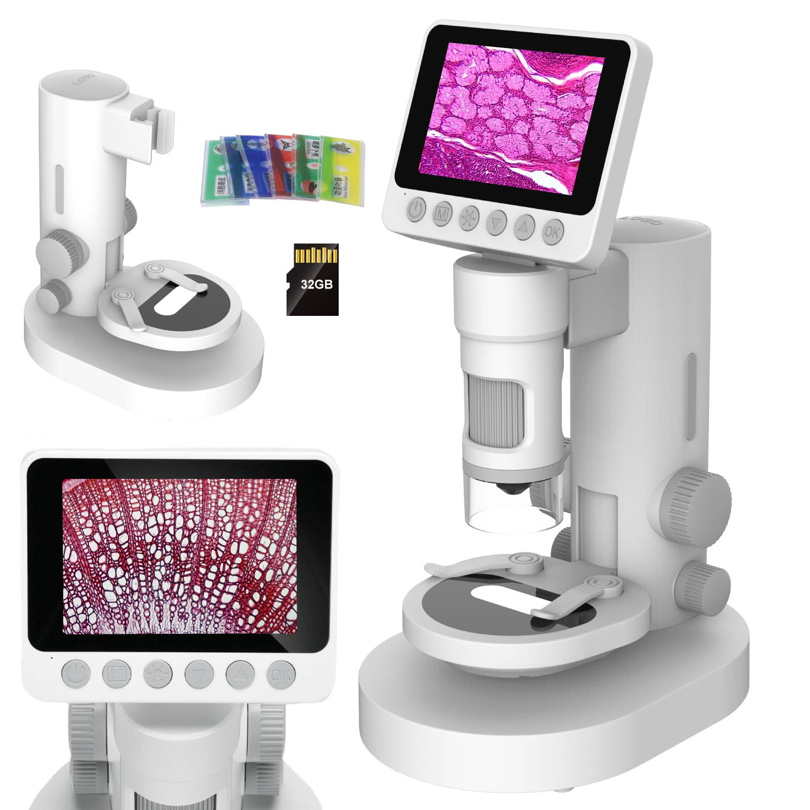 Digital Microscope with 3.5” LCD Screen, Microscope for Kids & Adults ...