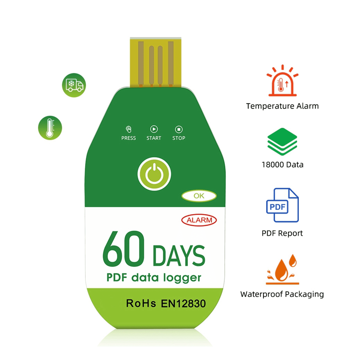 Digital Miniature High Accuracy Data Logger Temperature Sensor for Cold ...