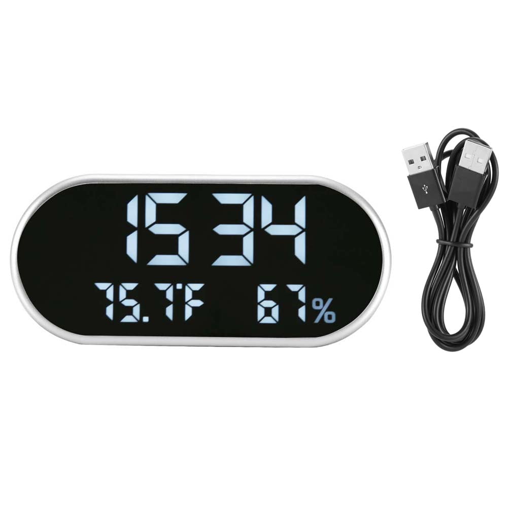 Digital Mirror Alarm Clock LED Display Nightlight Clocks with ...