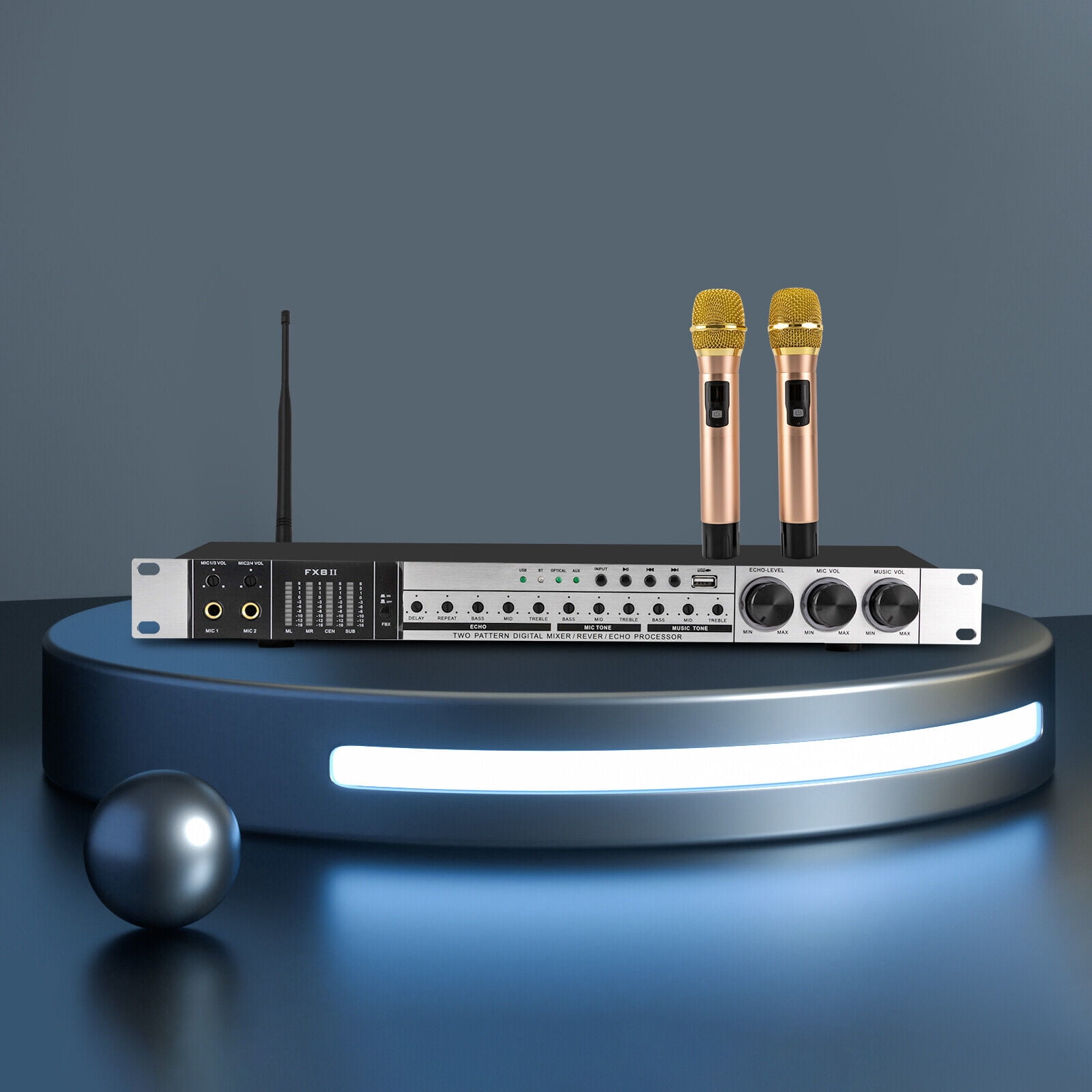 Digital Mixer Microphone KTV Karaoke Audio Processor USB /Bluetooth ...