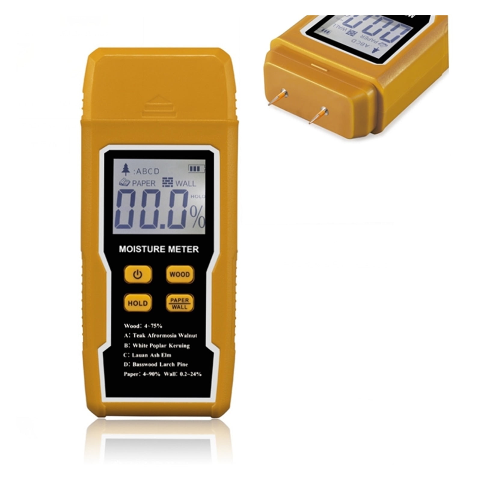 Digital Moisture Meter LCD Wood Bamboo Floor Paper Wall Building ...