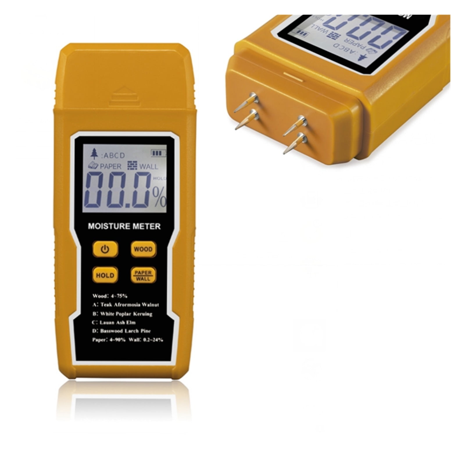 Digital Moisture Meter LCD Wood Bamboo Floor Paper Wall Building ...