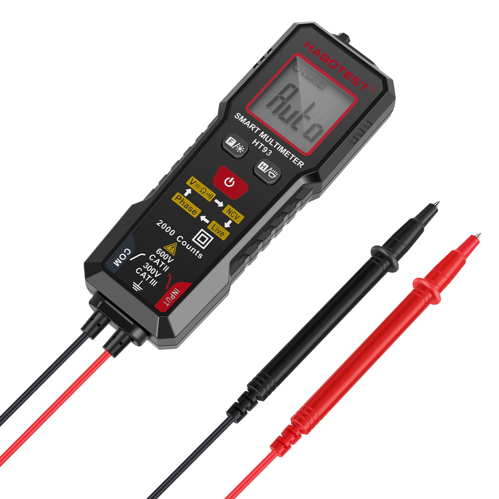 Digital Multimeter 2000 Counts Smart Auto Ranging Multimeter Tester ...