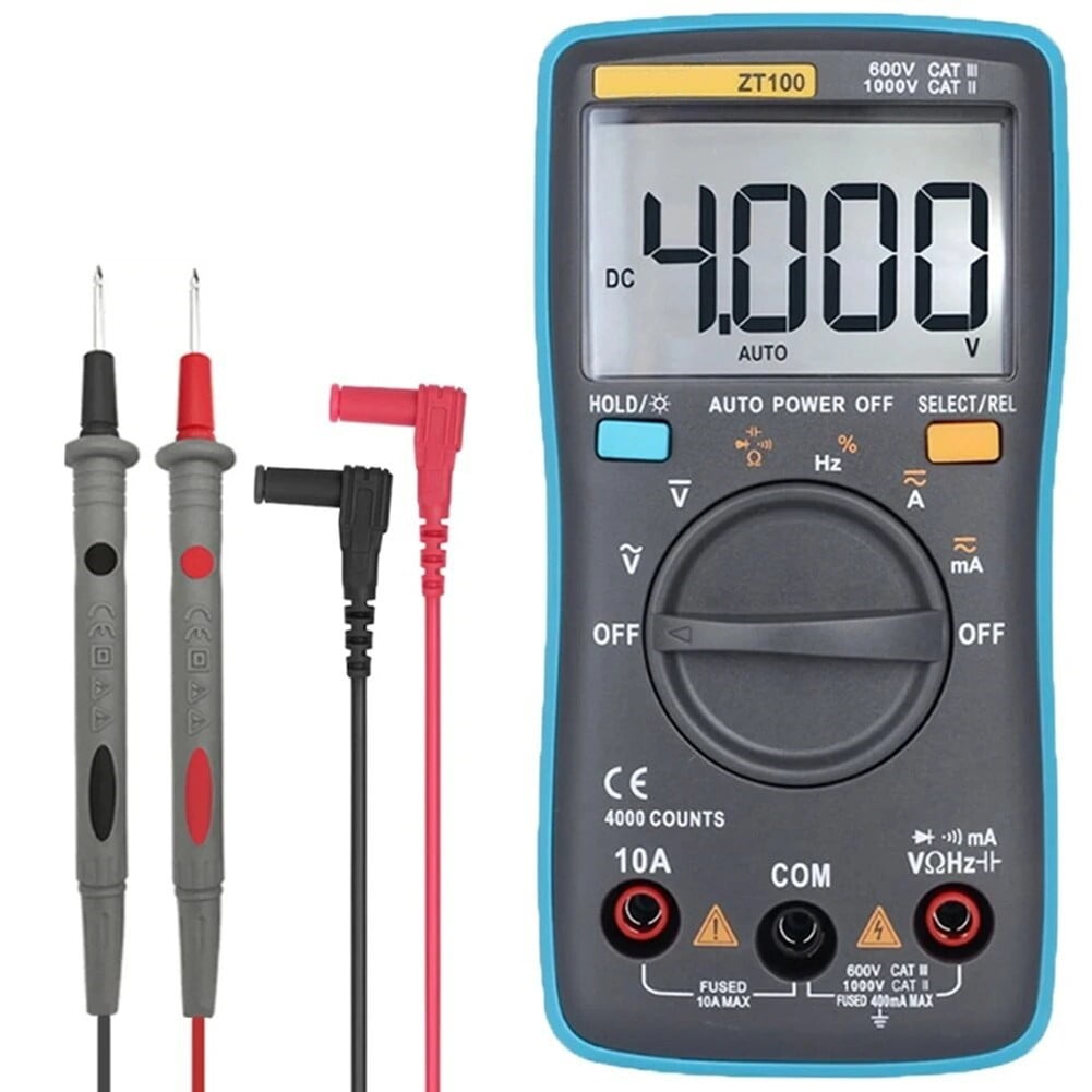 Digital Multimeter 4000 Counts Capacitance Hz Diode Ohm Tester Ammeter ...