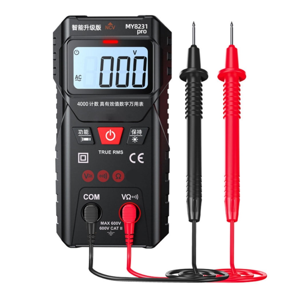 Digital Multimeter 4000 Counts Voltmeter with Backlit Flashlight Data ...