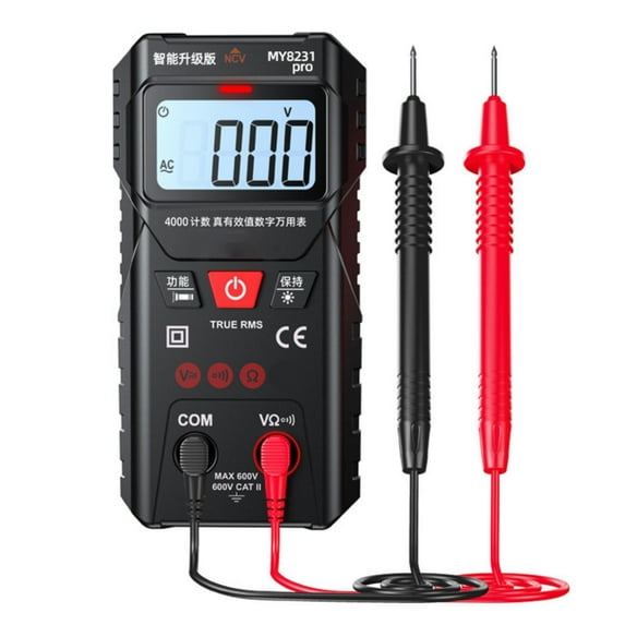 Digital Multimeter 4000 Counts Voltmeter with Backlit Flashlight Data ...