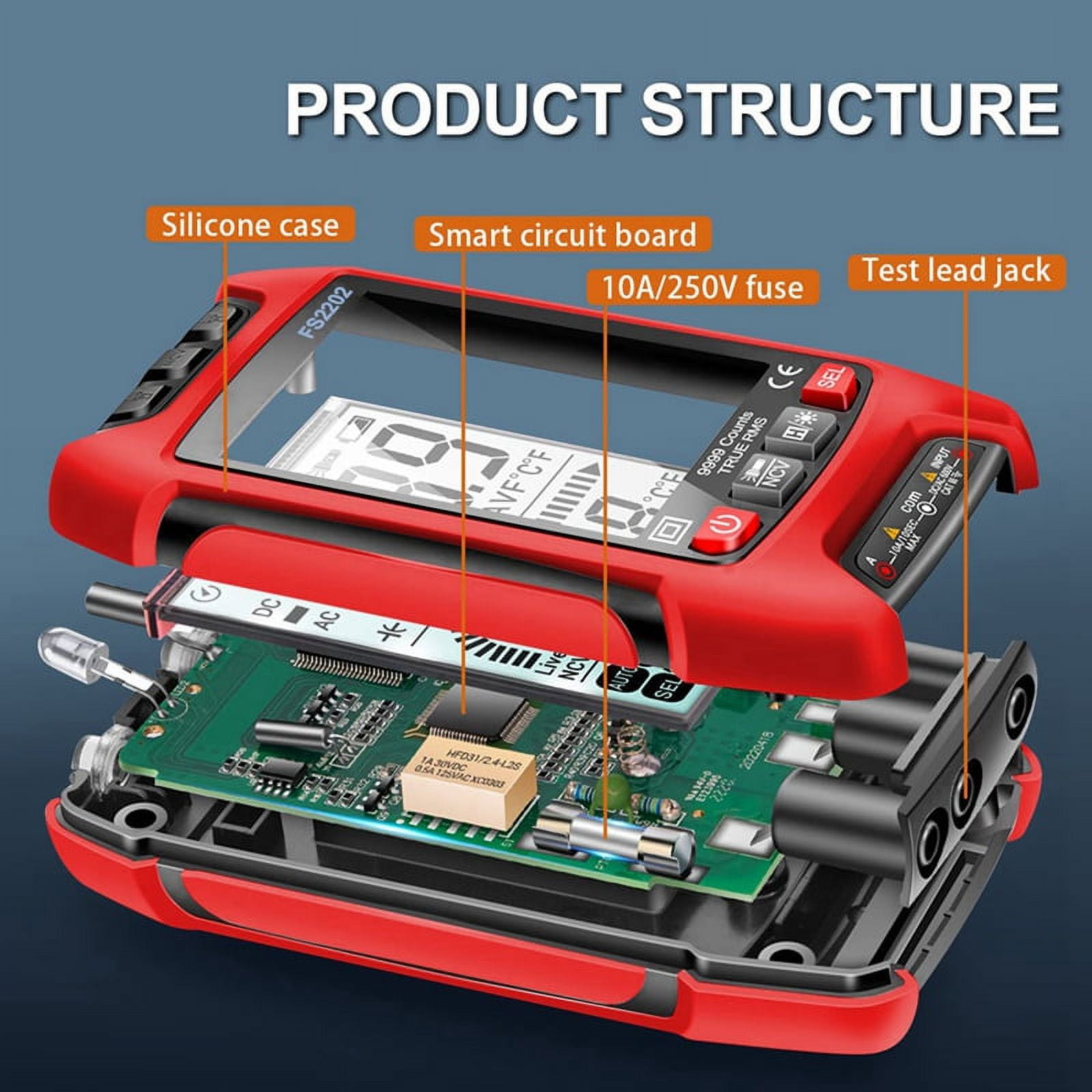 Digital Multimeter, 9999 Counts TRMS Auto-Ranging Voltmeter, Accurately ...