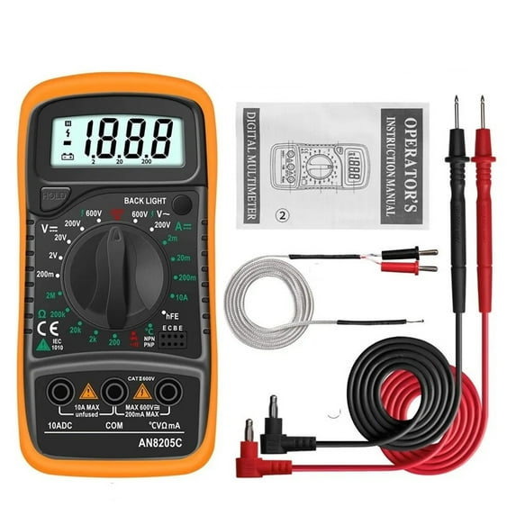 Digital Multimeter AC/DC Ammeter Volt Ohm Multimetro Tester Meter With ...