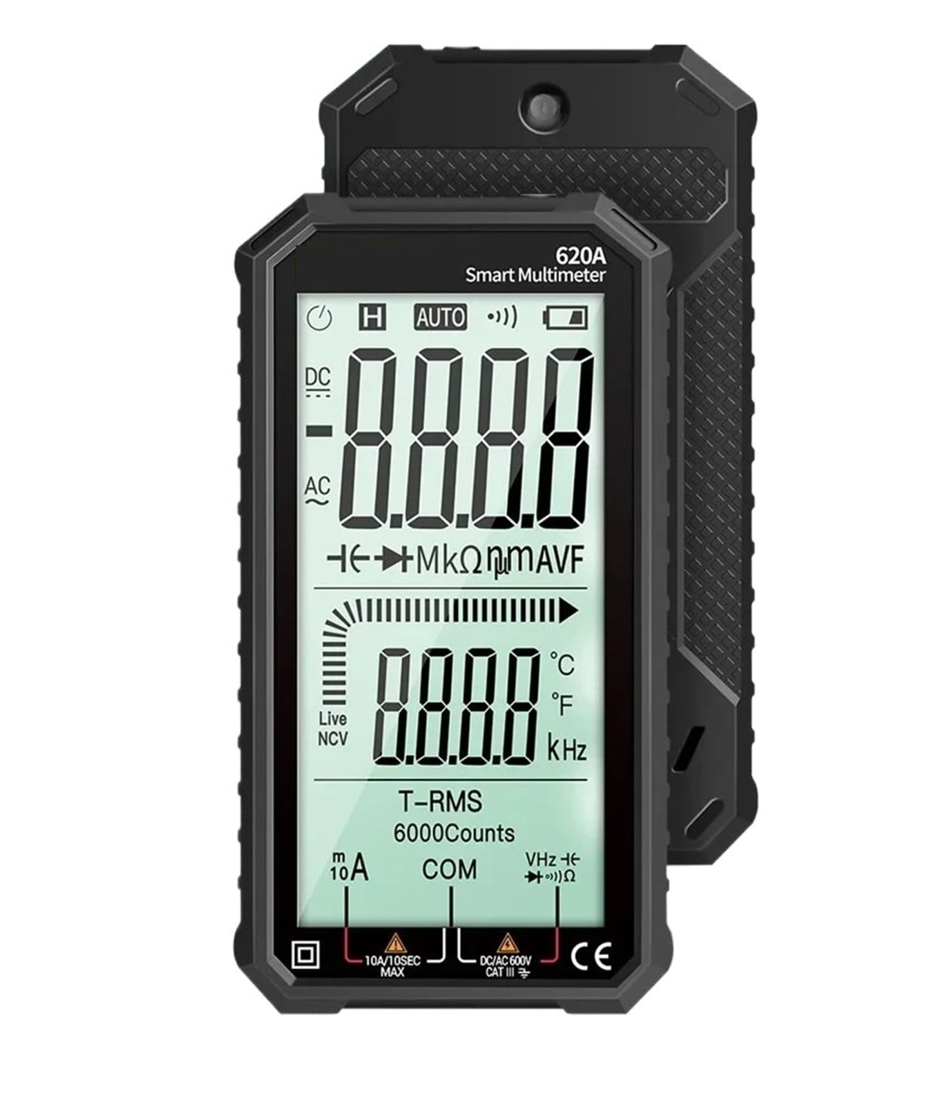 Digital Multimeter AC/DC Ultraportable LCD Display True-RMS Multimeter ...