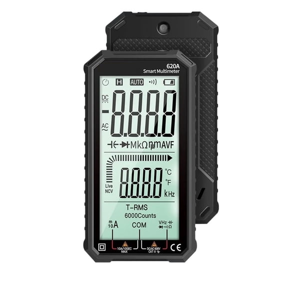 Digital Multimeter AC/DC Ultraportable LCD Display True-RMS Multimeter ...