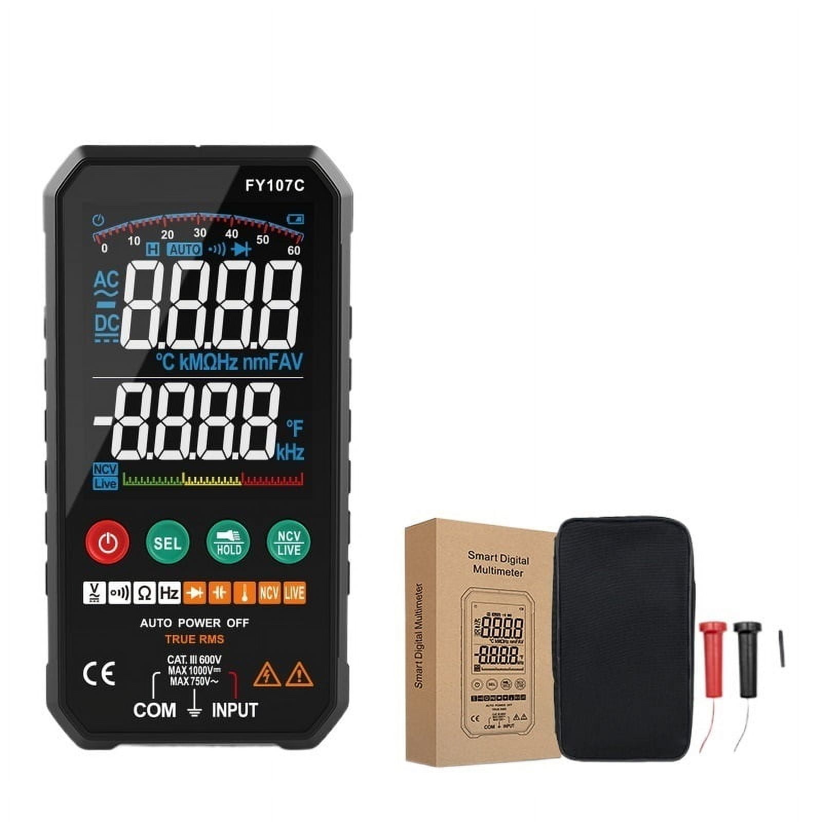 Digital Multimeter AC DC Voltage 6000 Counts True RMS Voltmeter Auto ...