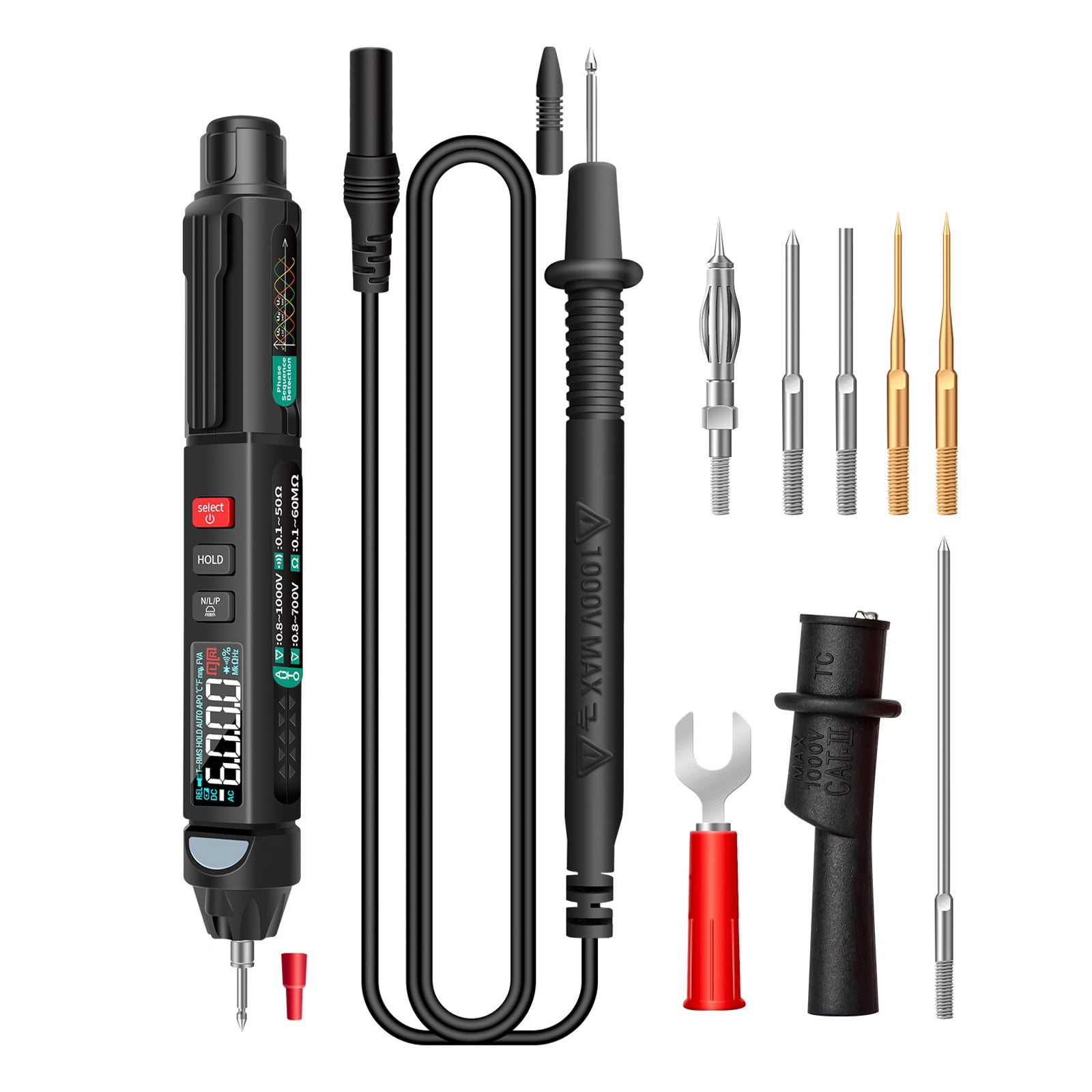 Digital Multimeter,Auto-off T Resistance Pen 6000 Meter Tester With Lcd ...