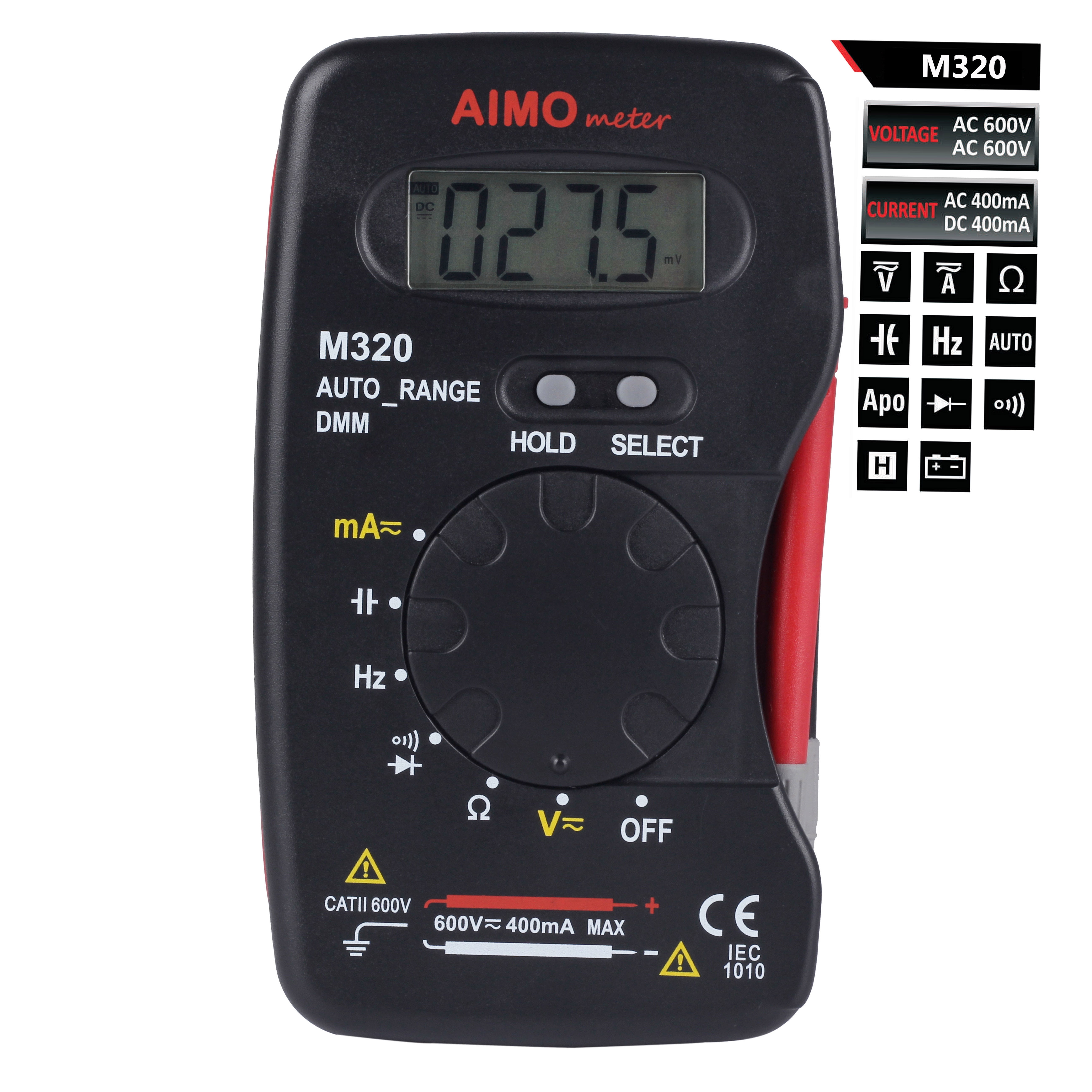 Digital Multimeter,Handheld Lcd Data Pocket Size Handheld M320 Pocket ...
