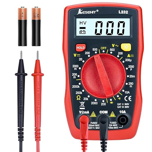 Digital Multimeter, Lesehiy Voltage Tester with AC DC Voltmeter & Ohm ...