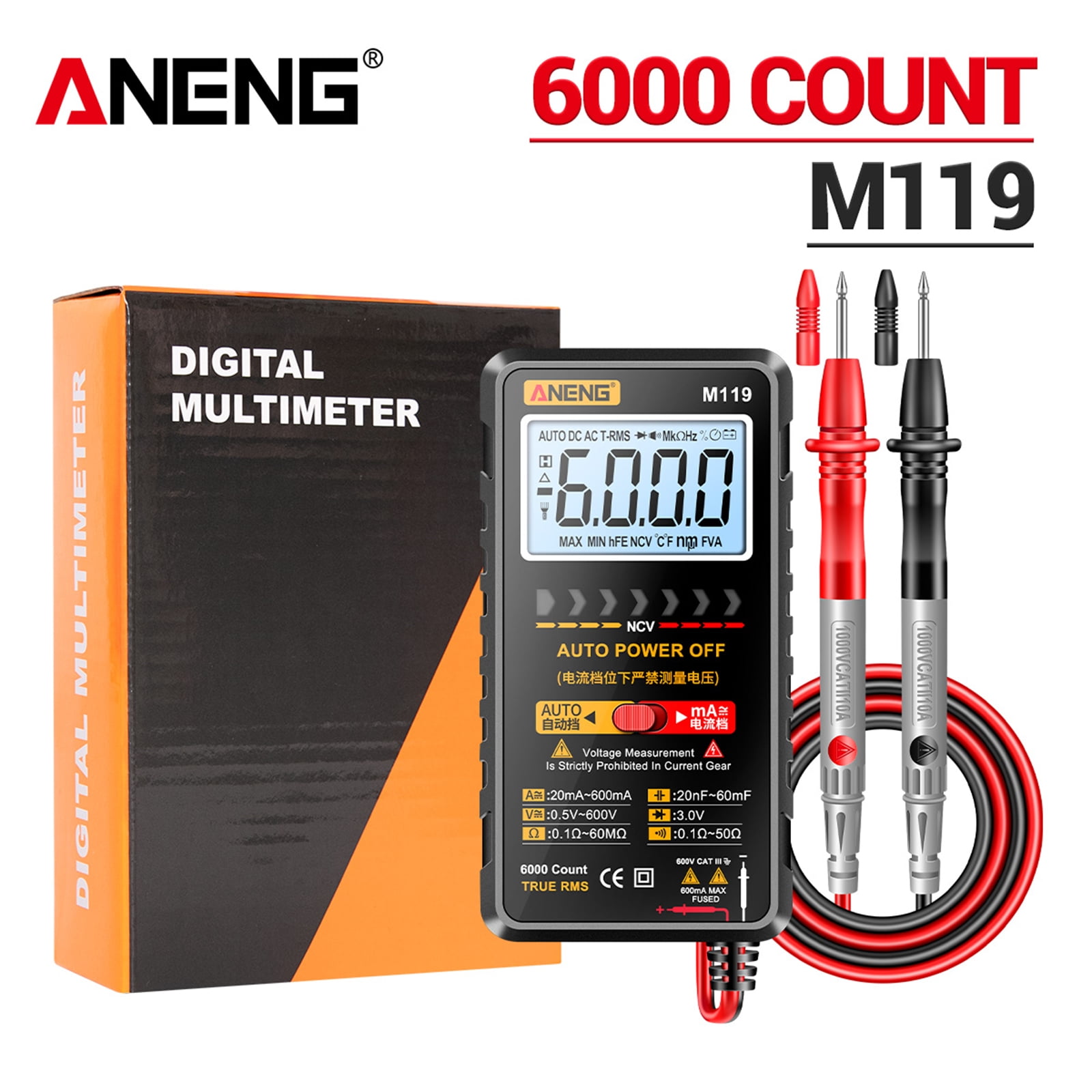 Digital Multimeter Tester 6000 Counts High Precision Tester Electrician ...