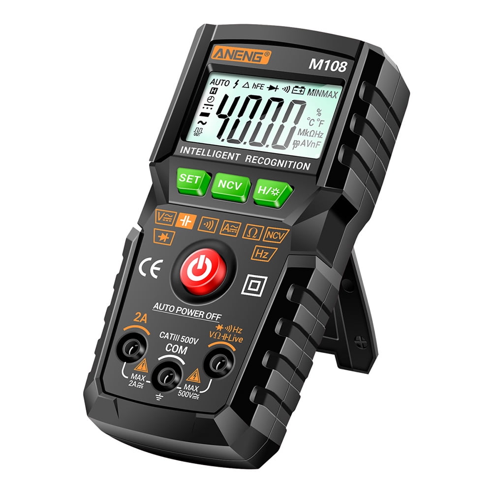 Digital Multimeter Tester Electric Continuity Non Fuse Voltmeter Black ...