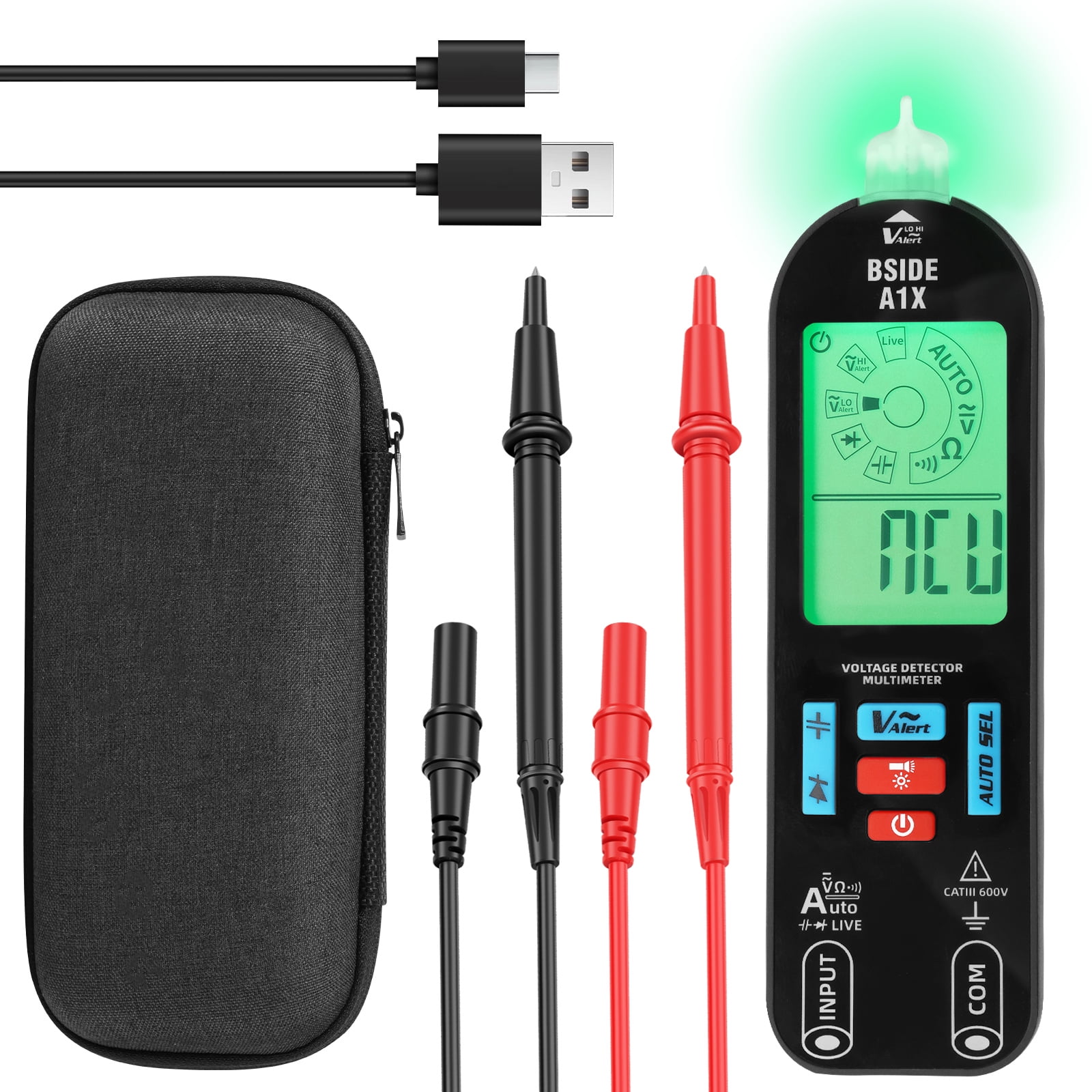 Digital Multimeter Tester Rechargeable Non Contact Voltage Tester ...