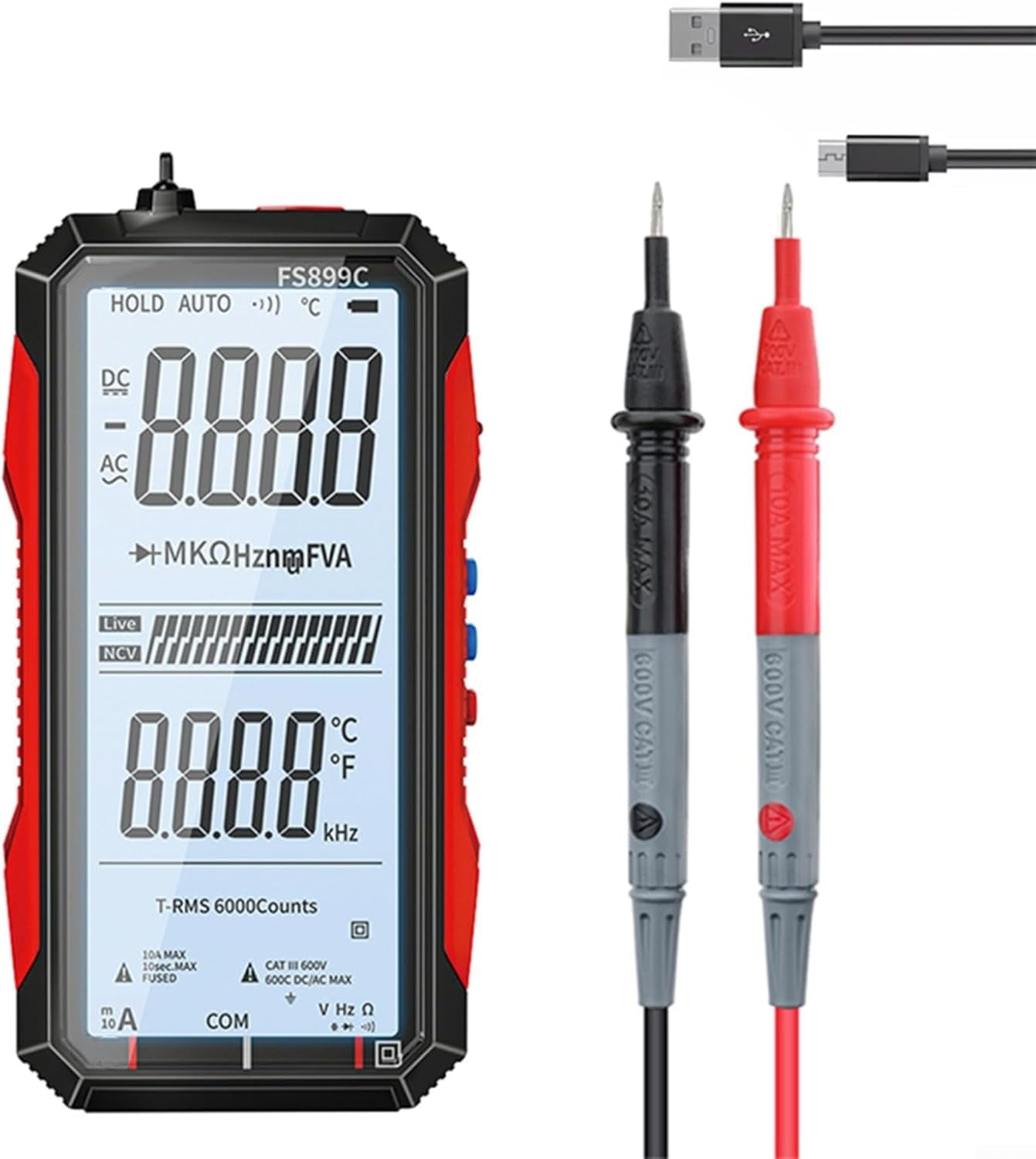 Digital Multimeter Tester, Rechargeable Smart Digital Multimeter, Fully ...
