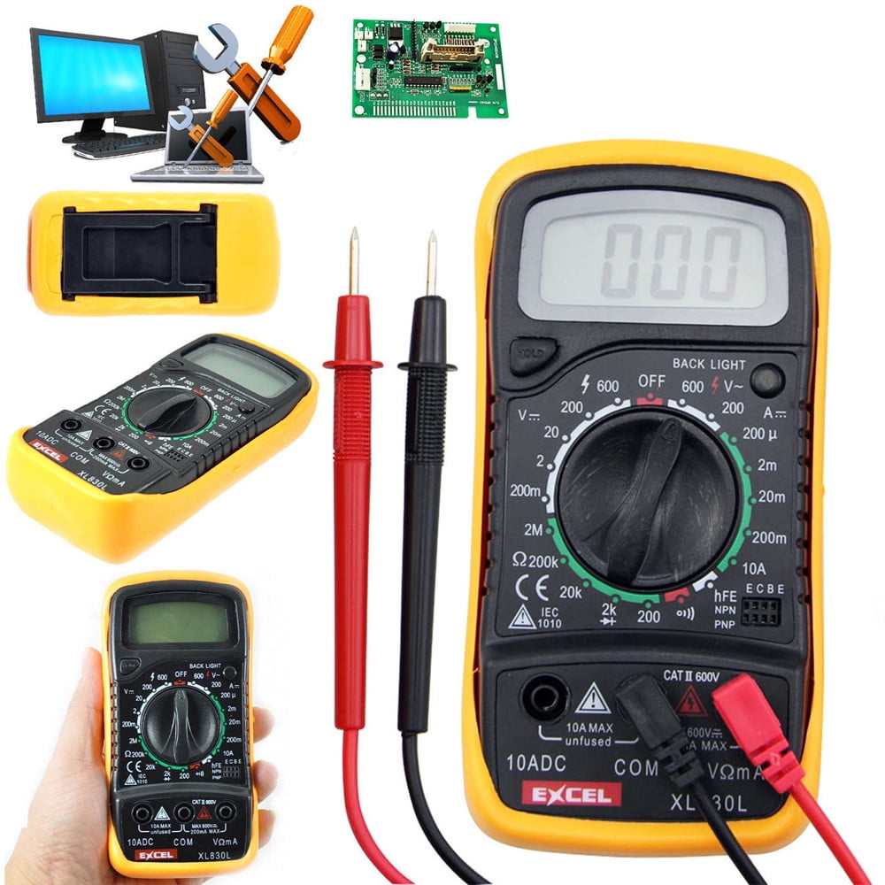 Digital Multimeter, Voltmeter Ohmmeter Tester, LCD Display, Compact ...