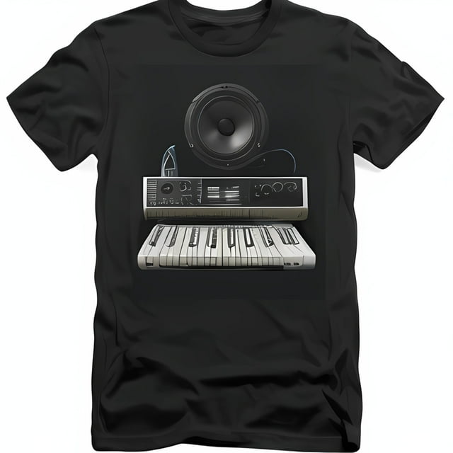 Digital Music Instruments and Speakers Black T-Shirt Modern meets ...