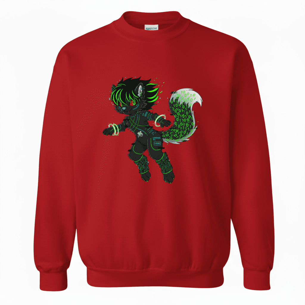 Digital Neon Furry Cat Cyber Tech Bright Futuristic Feline Style ...