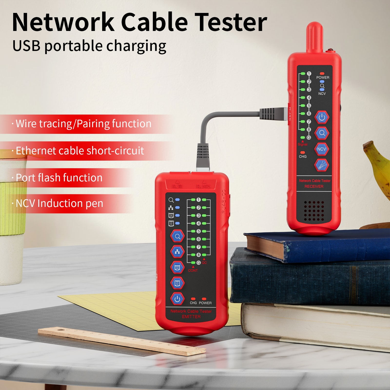 Digital Network Cable Tester High Quality RJ11 RJ45 Cat5 Cat6 Telephone ...