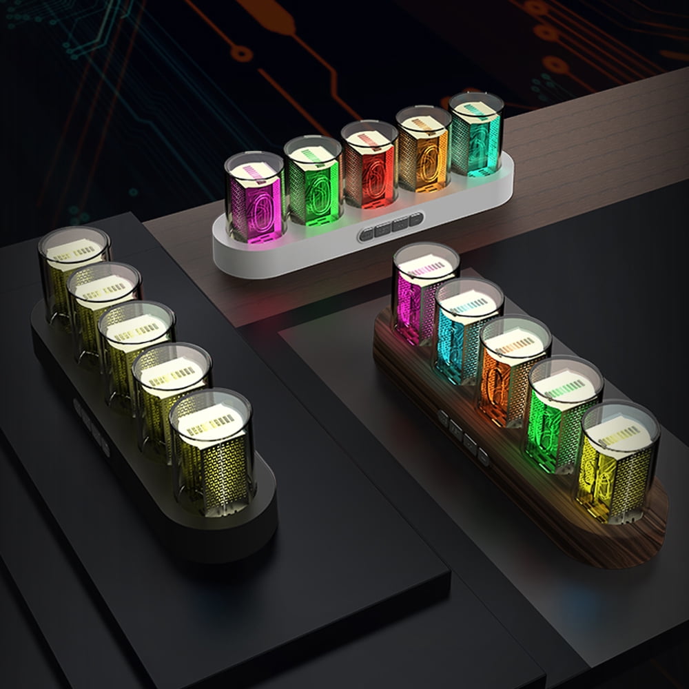 Digital Nixie Tube Clock with RGB LED Glows for Home Desktop Decoration ...