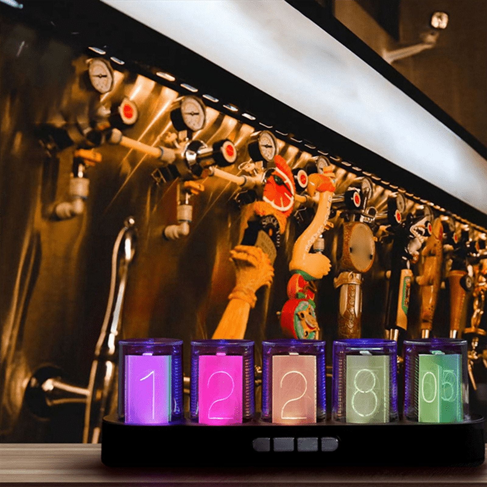 Digital Nixie Tube Clock with RGB LED Glows for Home Desktop Decoration ...