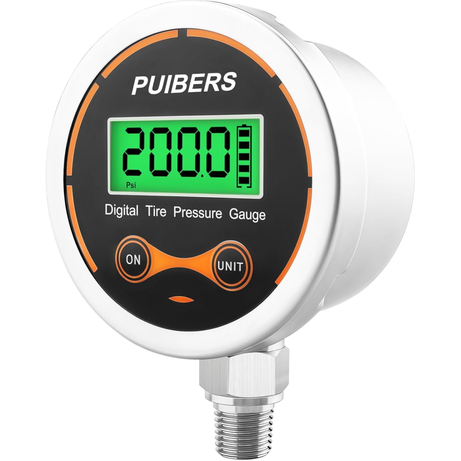 Digital Oil Pressure Gauge 1/4 NPT 200 PSI，Media Oil, Air or Water Pressure Gauge 304 Stainless ...