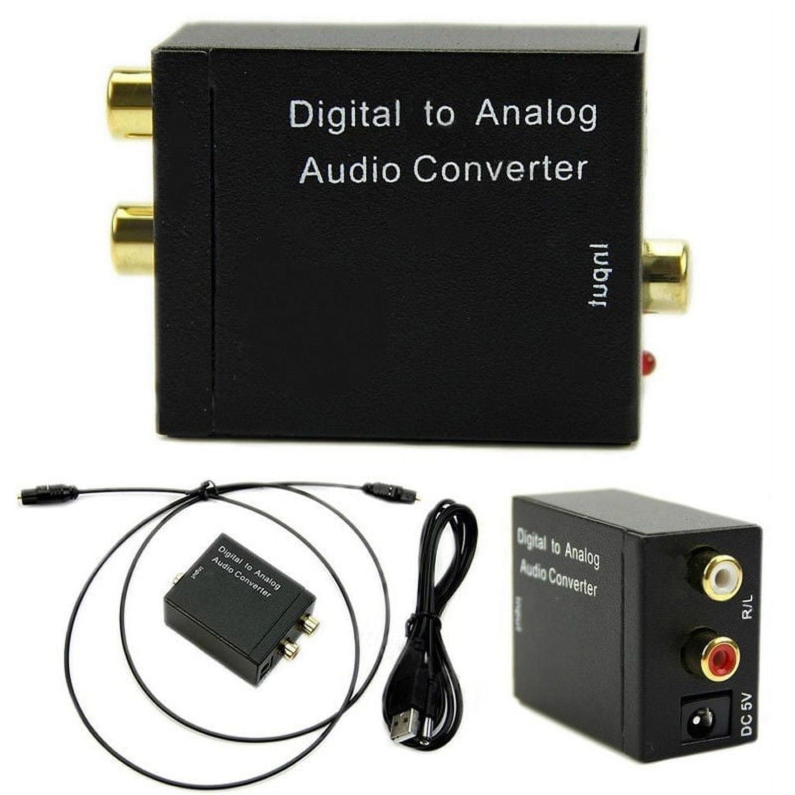 Digital Optical Coax to Analog RCA L/R Audio Converter Adapter with ...