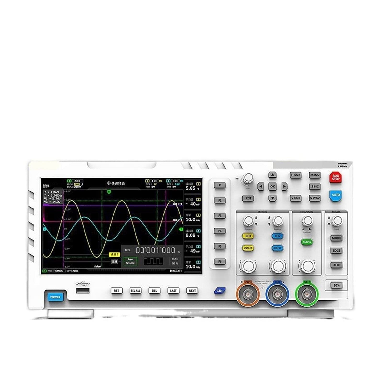 Digital Oscilloscope 2 In 1 Dual Channel Input Signal Generator 100MHz ...