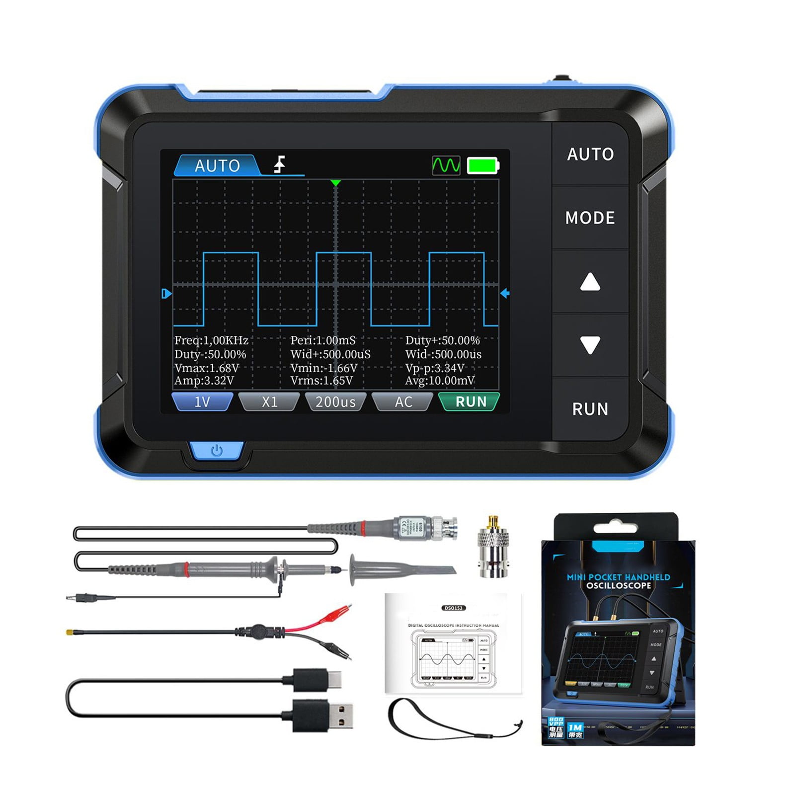 Digital Oscilloscope For Fnirsi Dso153 Digital Portable Oscilloscope Signal 2in1 1mhz Bandwidth