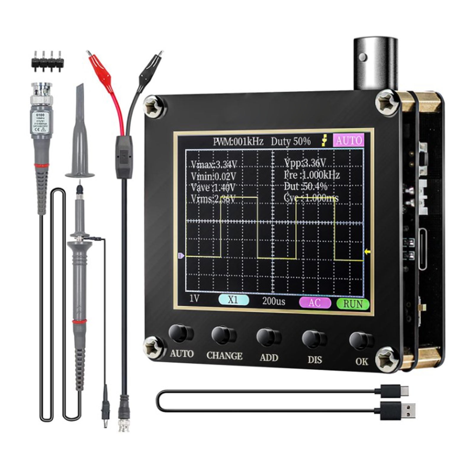 Digital Oscilloscope Signal Waveform Transistors 2.4in Display Handheld Oscilloscope - Walmart.com
