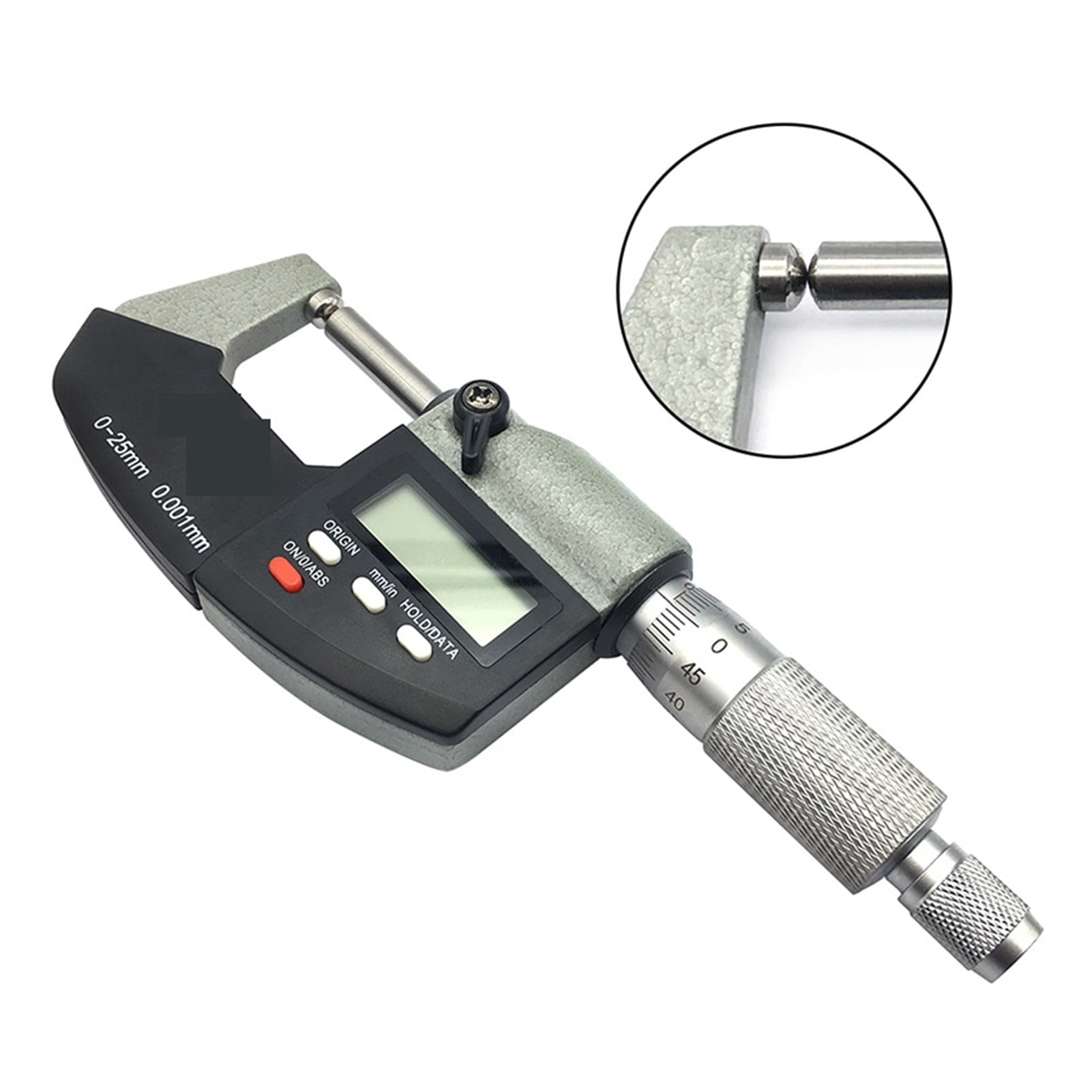 Digital Outside Micrometer 0-25mm 0.001mm Double Round Head Metric ...