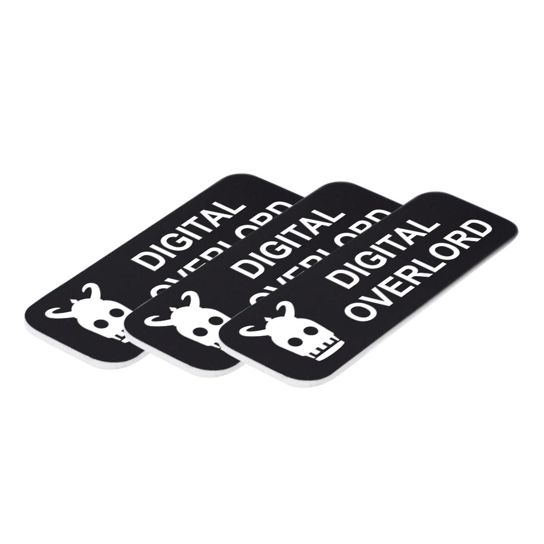 Digital Overlord 1" x 3" Name Tags, Stock Badges, Black, (3 Pack ...