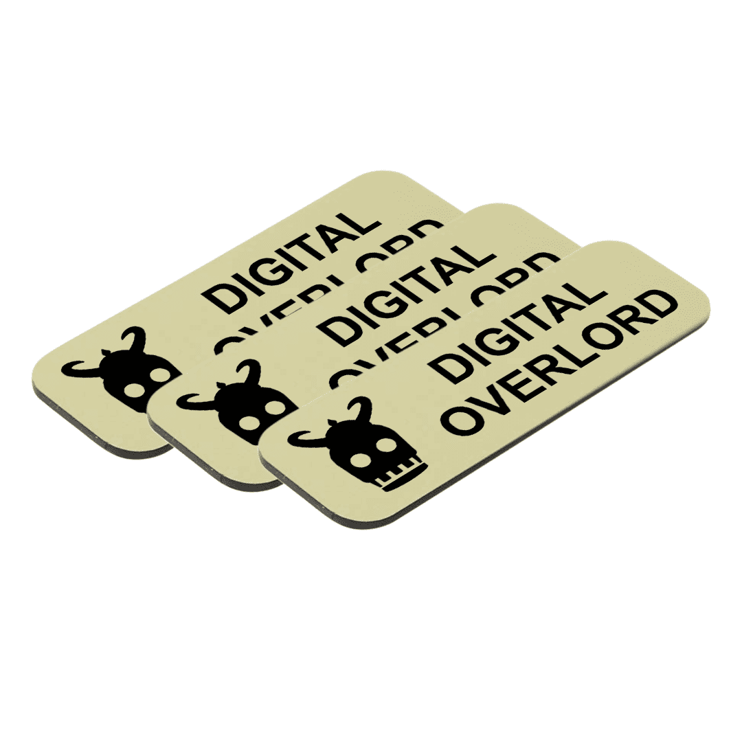 Digital Overlord 1" x 3" Name Tags, Stock Badges, Brushed Gold, (3 Pack ...