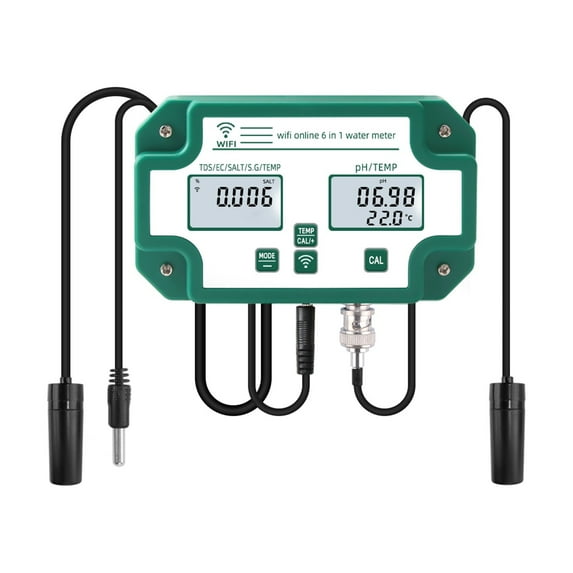 Digital PH EC TDS SALT SG.Temp Meter Water Quality Tester Data Logger 6 ...
