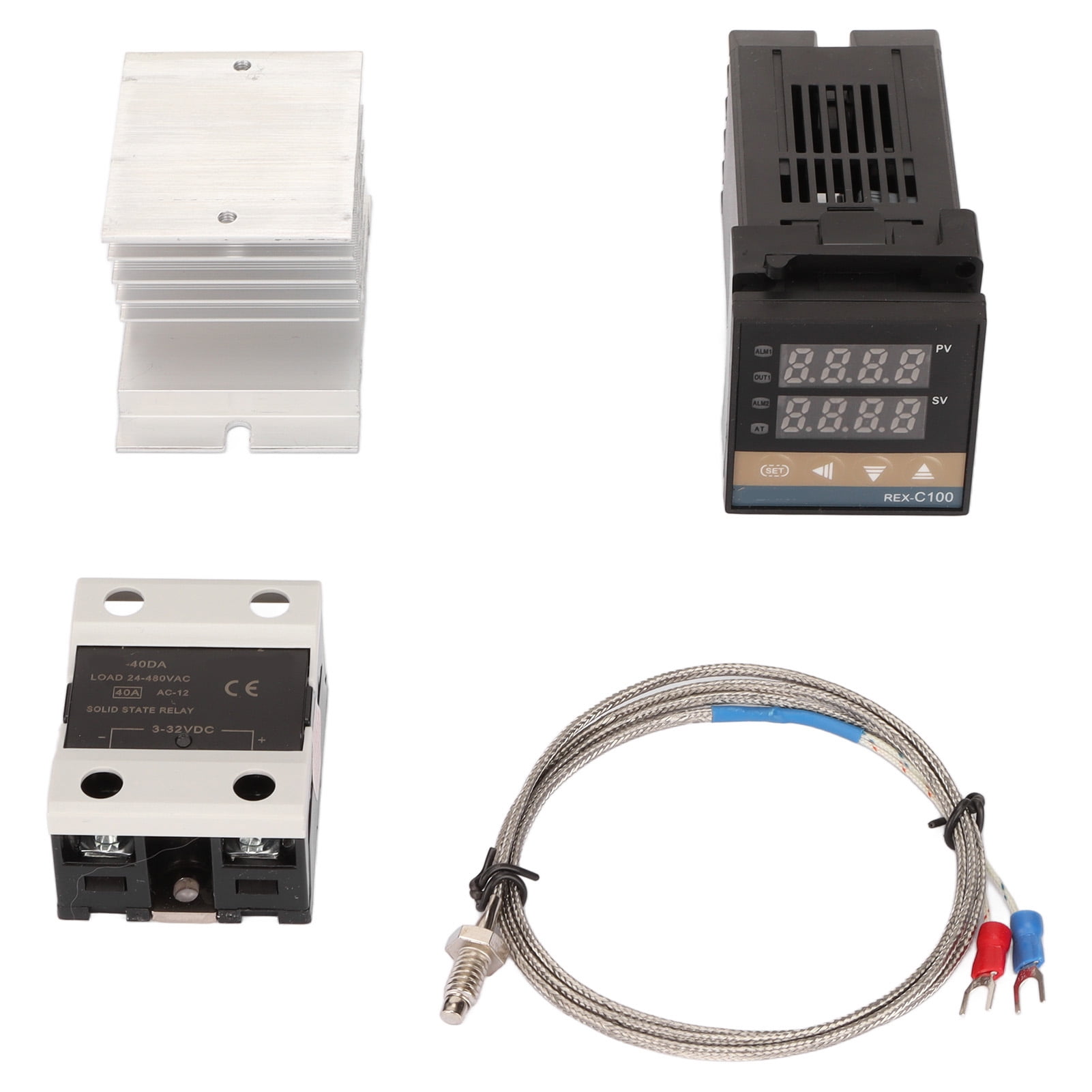 Digital PID Temp Controller W/ K,Type Probe Heat Sink, Self Adjusting ...