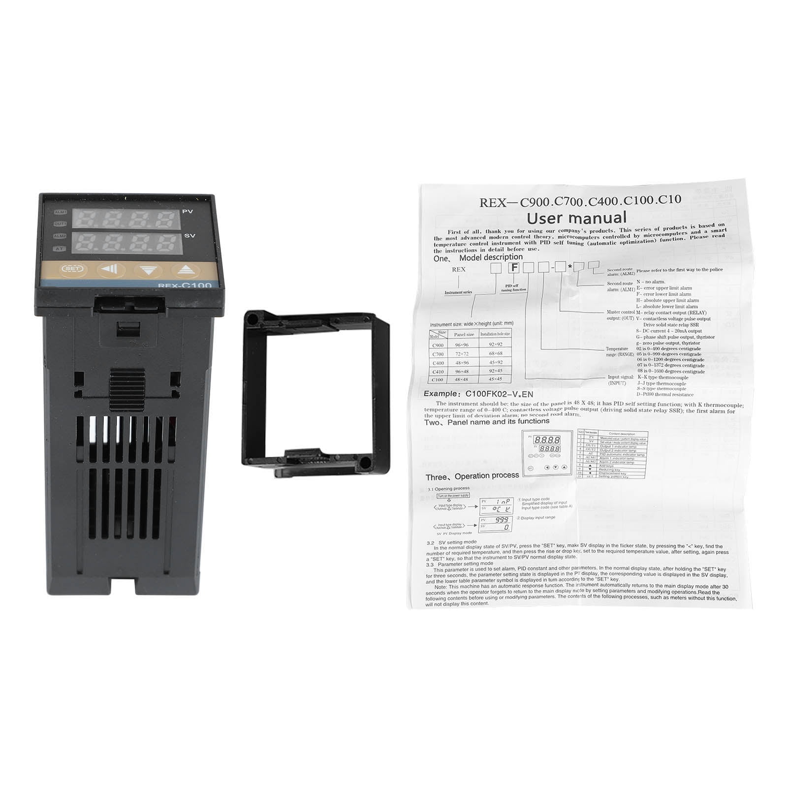 Digital PID Temperature Controller Kit with Solid State Relay, 100-240V ...