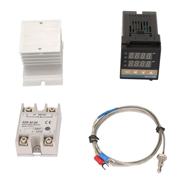 Digital Pid Thermostat Air Heater Temperature Controller K Thermocouple Ssr Heat Sink 100v240v